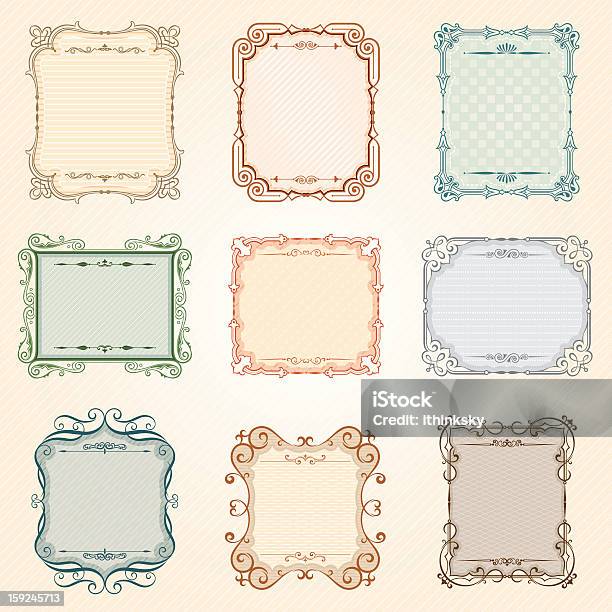 Vector Vintage Frame Set向量圖形及更多有邊框的圖片 有邊框的 畫框 華麗的 Istock