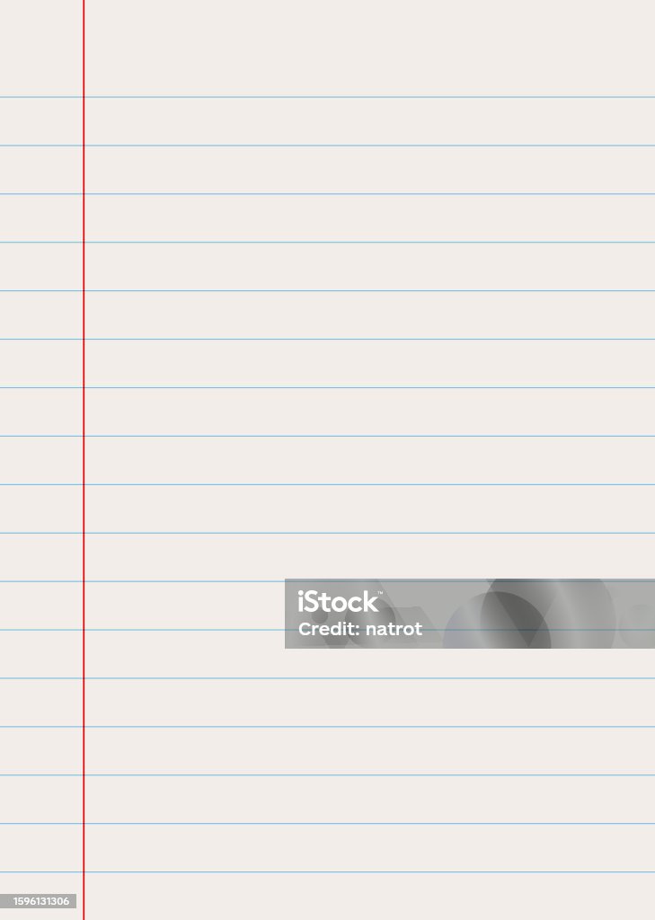 Notebook Paper Background Lined Notebook Paper Stock Illustration