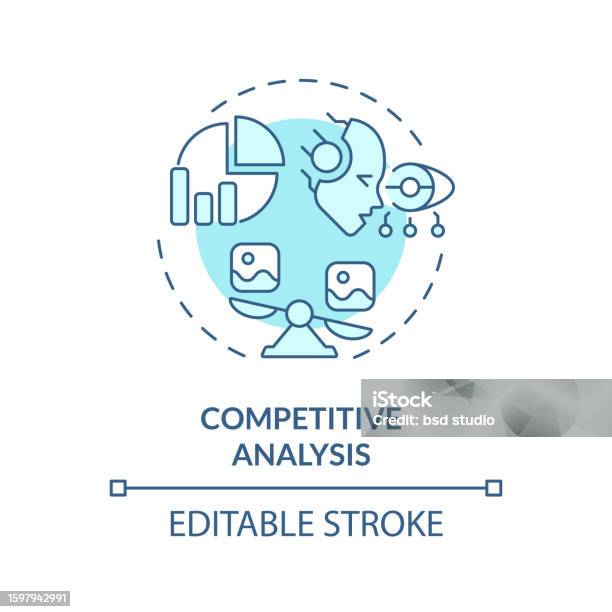 Concept Dicône De Ligne Danalyse Concurrentielle Personnalisable En 2d