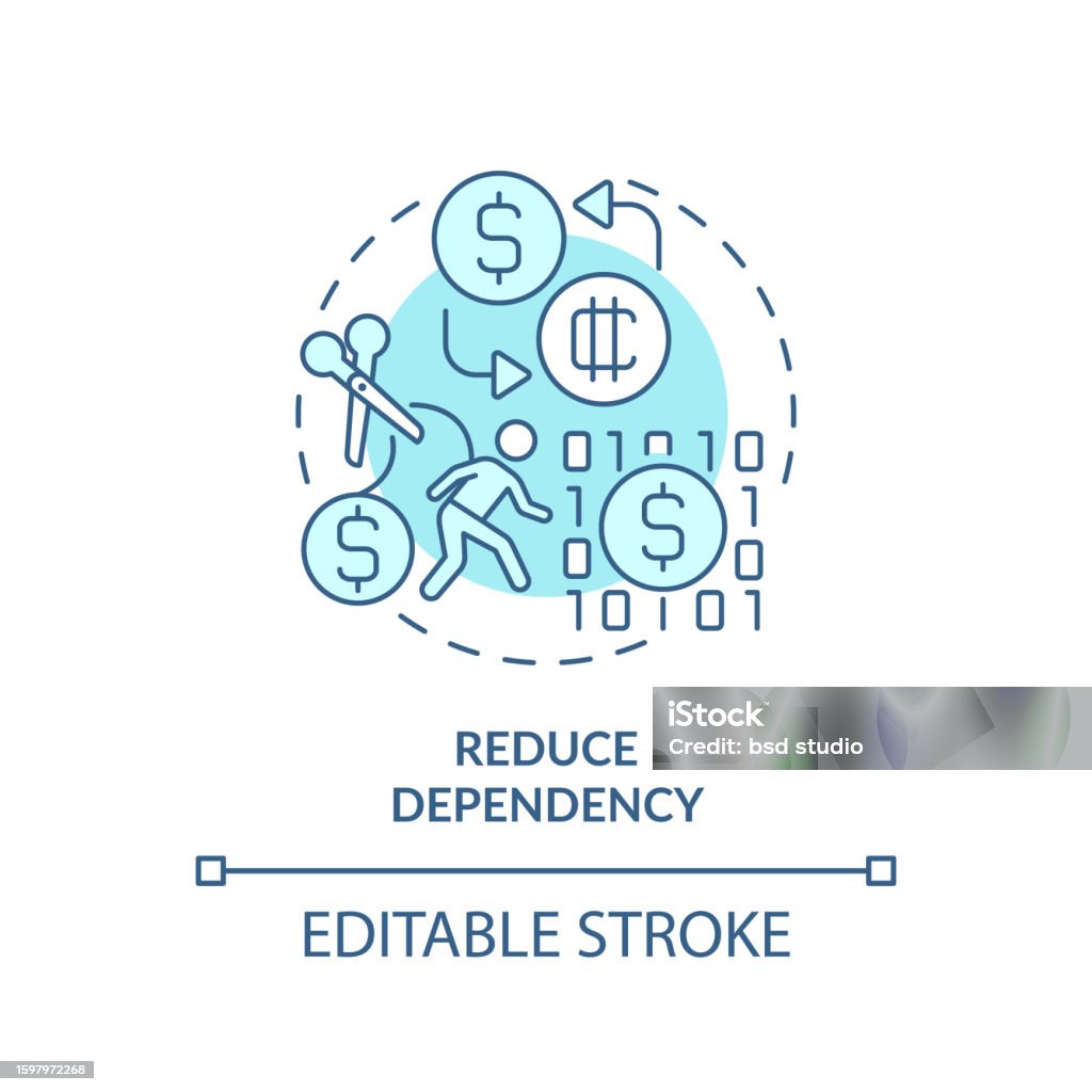 2d Reduce Dependency Blue Line Icon Concept Stock Illustration ... 2d Reduce Dependency Blue Line Icon Concept Stock Illustration ...