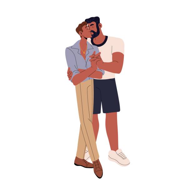 40 Cartoon Of A Gay Men Kissing Men Stock Illustrations Royalty Free