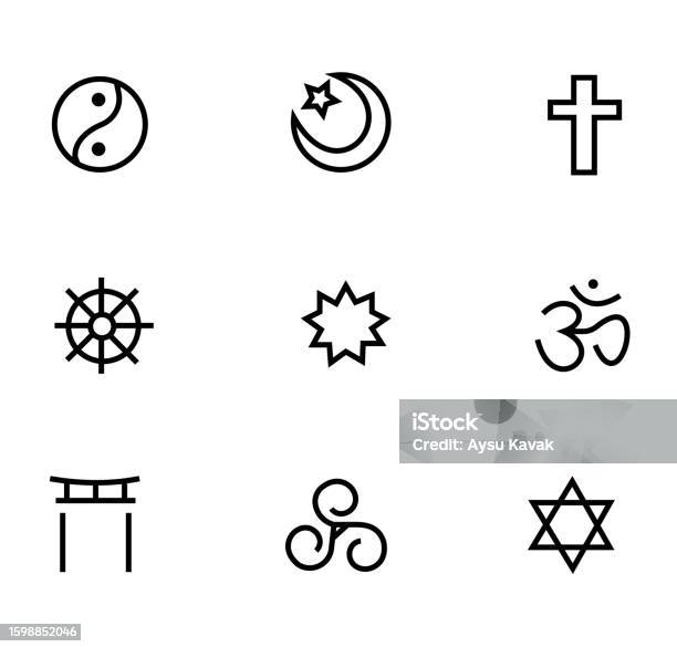 Symbole Der Weltreligionen Christentum Islam Hinduismus Buddhismus ... Symbole Der Weltreligionen Christentum Islam Hinduismus Buddhismus ...