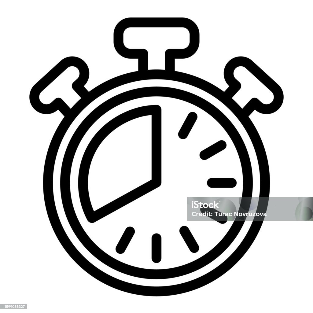 Stopwatch With Buttons 20 Seconds Timer Chronometer Line Icon Time