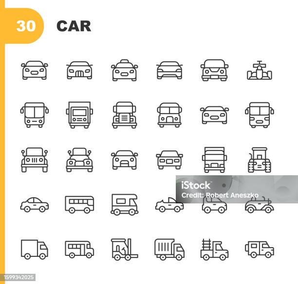 Car Line Icons Editable Stroke Contains Such Icons As Ambulance Auto ... Car Line Icons Editable Stroke Contains Such Icons As Ambulance Auto ...