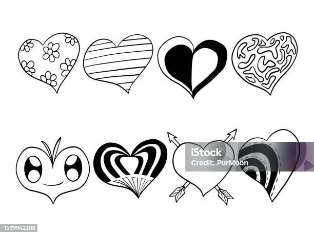 Doodle De La Collection Dimages Clipart De Cœur Clipart Damour Mignon