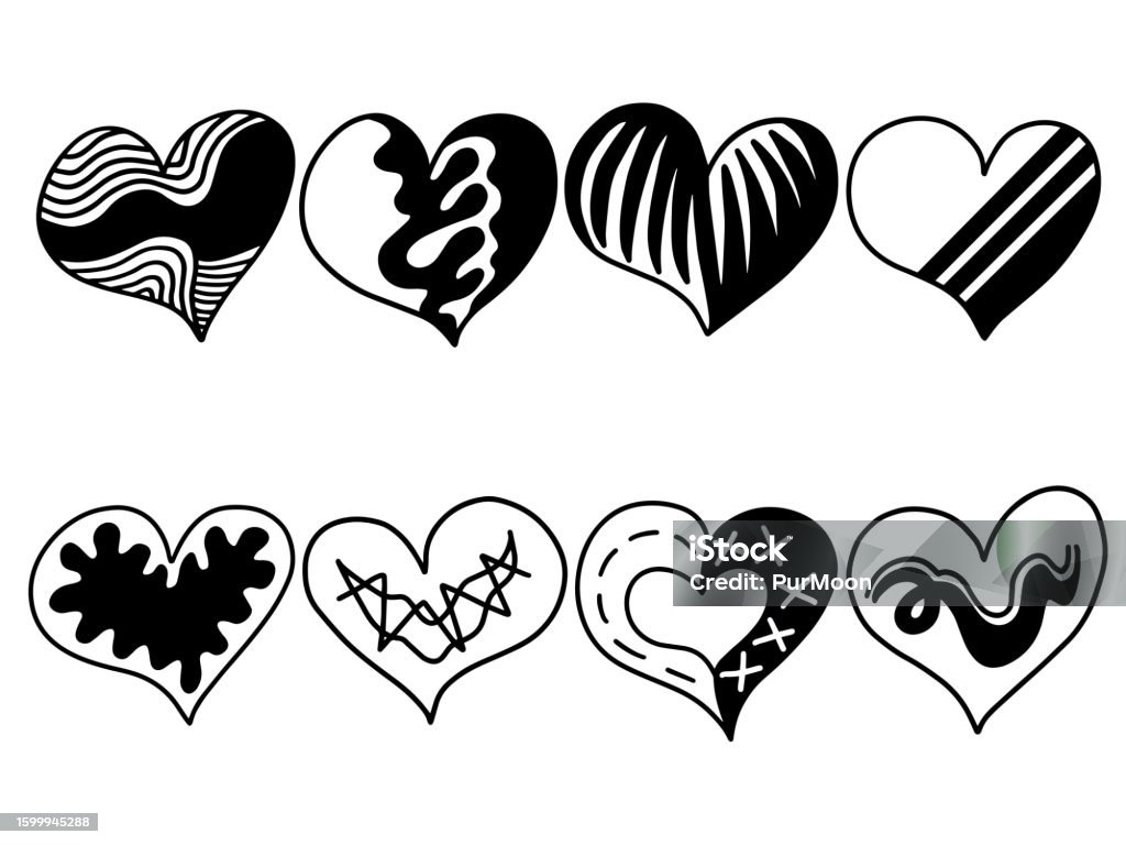 Doodle De La Collection Dimages Clipart De Cœur Clipart Damour Mignon