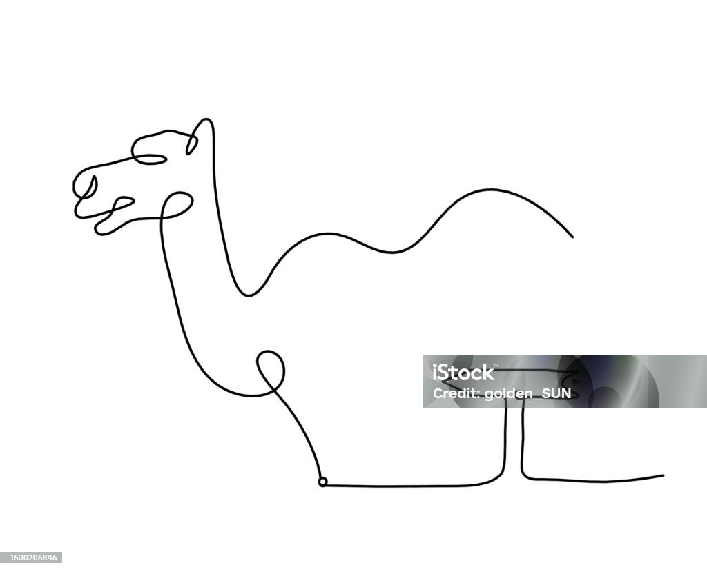 Silhouette Dun Chameau Abstrait Avec Direction Comme Dessin Au Trait