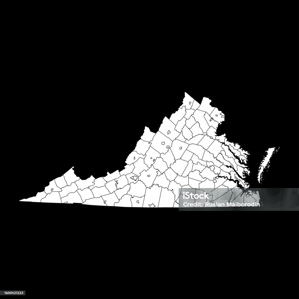 Karte Des Bundesstaates Virginia Mit Landkreisen Vektorillustration ... Karte Des Bundesstaates Virginia Mit Landkreisen Vektorillustration ...