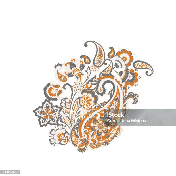 Paisley Vector Isolated Pattern Vintage Floral Illustration In Batik