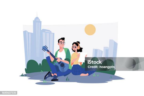 Concept Dillustration De Couple Amoureux Une Illustration Plate Isolée