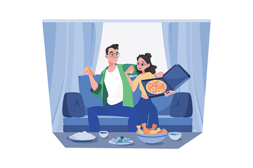 Concept Dillustration De Couple Amoureux Une Illustration Plate Isolée