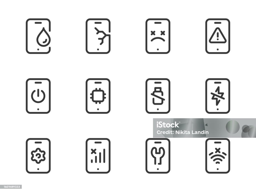 Mobile Phone Repair And Recovery Vector Line Icons Stock Illustration ... Mobile Phone Repair And Recovery Vector Line Icons Stock Illustration ...