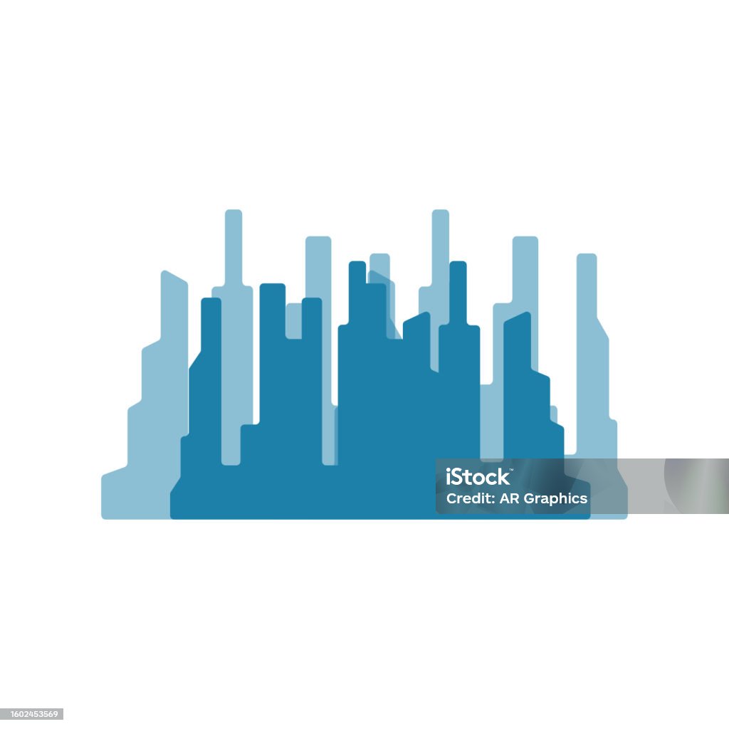Logo Skyline Conception Moderne Simple De Gratteciel Bâtiments