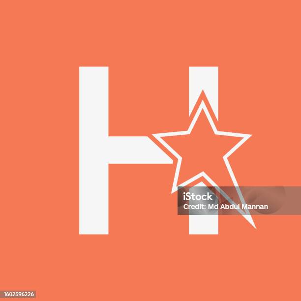 Logo Détoile Sur La Lettre H Modèle Vectoriel De Symbole Détoile En