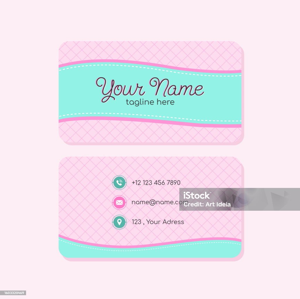 Template Kartu Nama Lucu Ilustrasi Stok Unduh Gambar Sekarang Bingkai Foto Bisnis Subjek