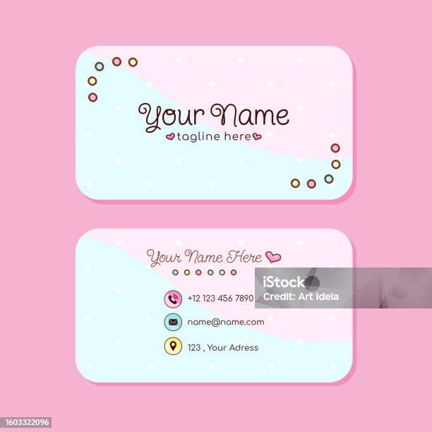 Template Kartu Nama Lucu Ilustrasi Stok Unduh Gambar Sekarang Bingkai Foto Bisnis Subjek