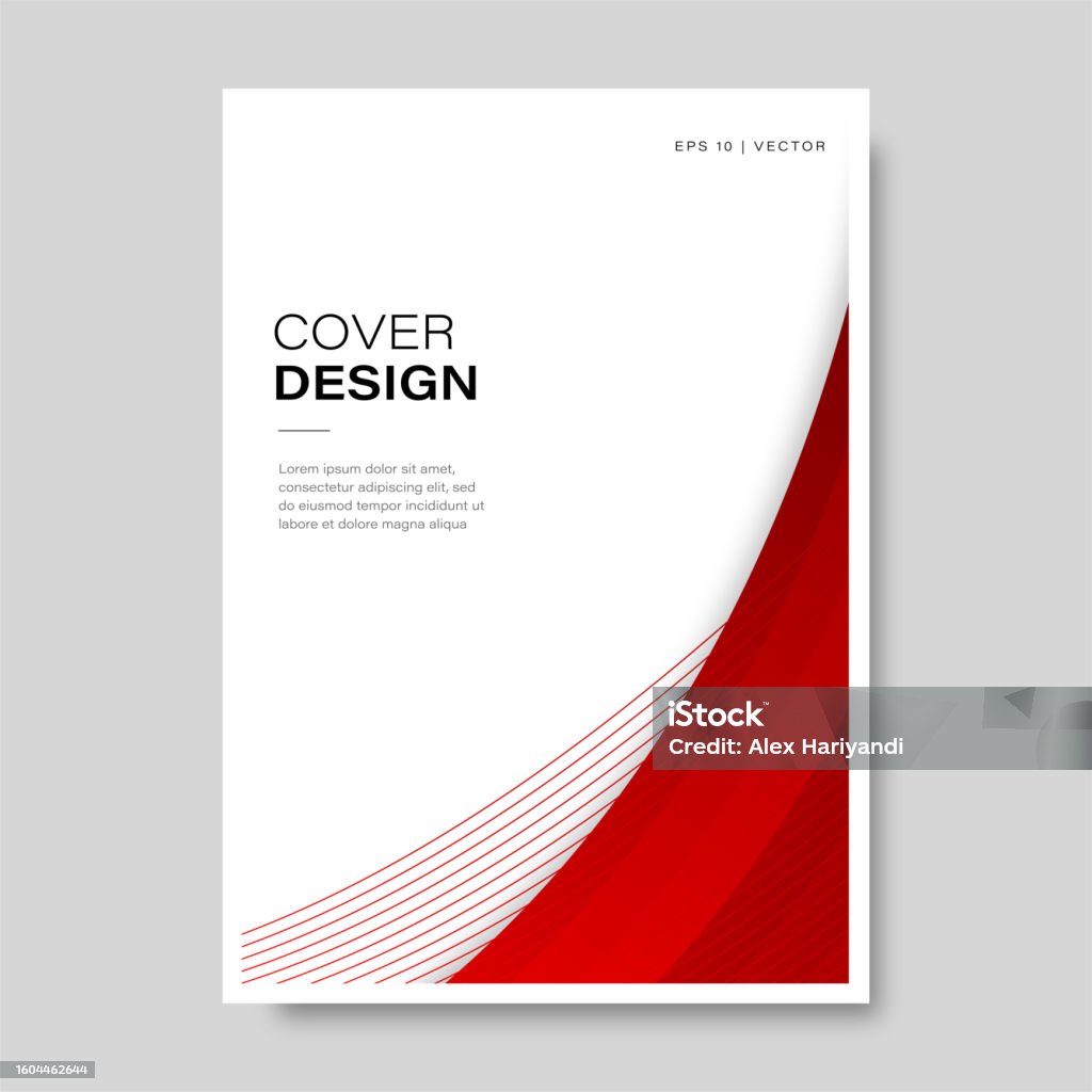 Desain Template Brosur Sampul Buku Dengan Kurva Modern Ilustrasi Vektor