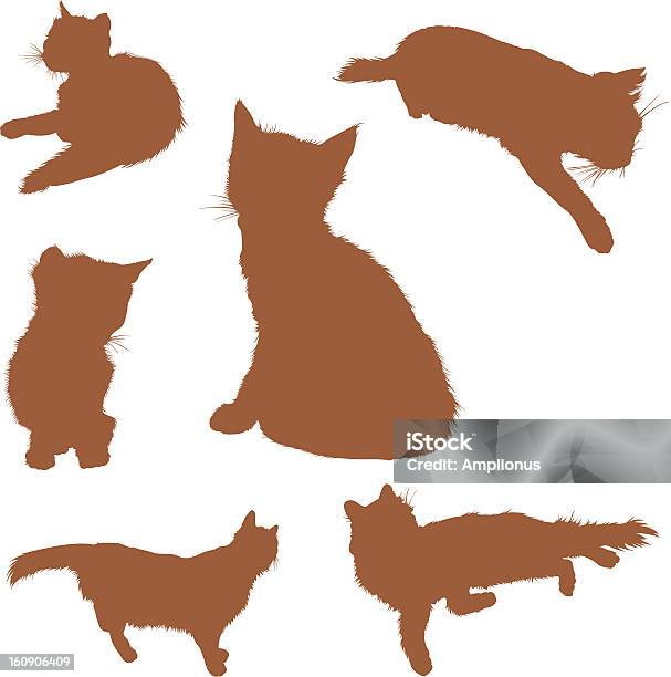 Ilustración De Siluetas De Gatos Y Más Vectores Libres De Derechos De