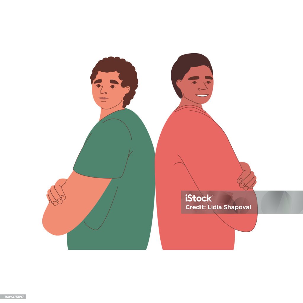 Two Young Smiling Happy Men Friends Stock Illustration - Download Image ... Two Young Smiling Happy Men Friends Stock Illustration - Download Image ...