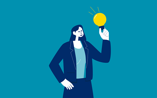 Ilustración de Persona Feliz Encontrando Solución Negocio Con Idea ... Ilustración de Persona Feliz Encontrando Solución Negocio Con Idea ...