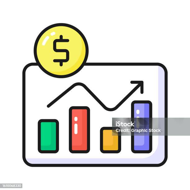 Dolar Dengan Diagram Yang Menunjukkan Ikon Konsep Grafik Keuangan