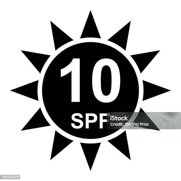 Icône Facteur De Protection Solaire 10 Symbole De Bloc De Rayonnement