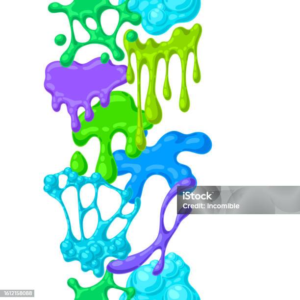 Blots And Drips Slime Pattern Toxic Mucus Smudges Streaks And Blotch