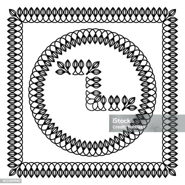 Ancient Floral Antique Pattern Set For Creating Frames And Border With