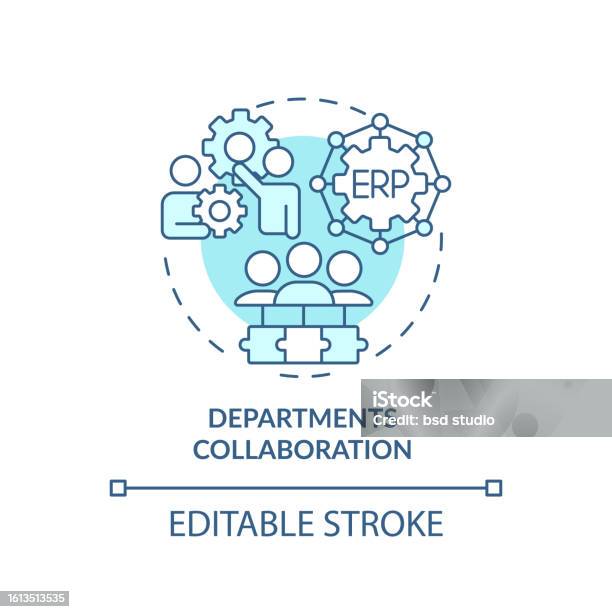 Concept Dicône Bleue Des Collaborations De Département 2d Vecteurs