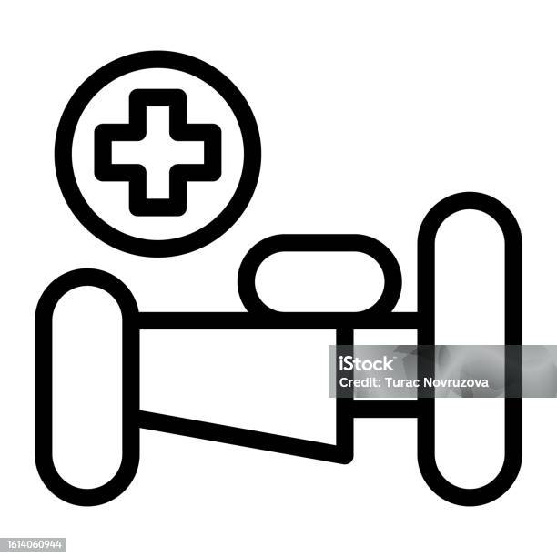 Lit Dhôpital Avec Icône De Ligne Transversale Concept Médical Panneau
