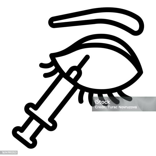 Oeil Avec Icône De Ligne De Seringue Concept Dinjections Signe