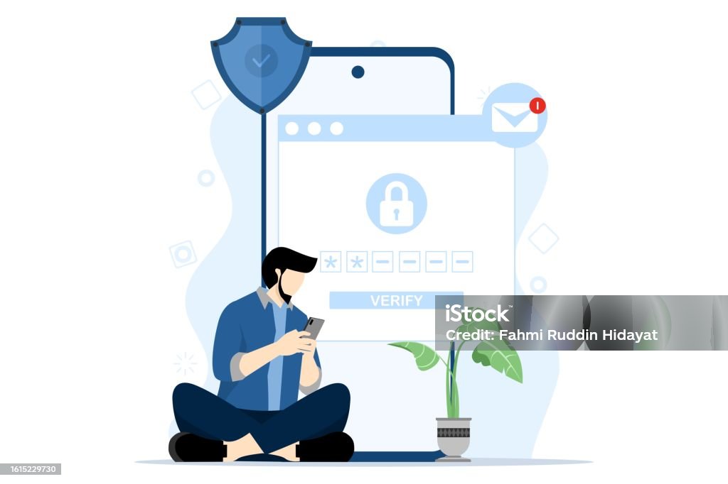 2 Step Authentication Concept Order A Verification Code On A Smartphone Notification With Code
