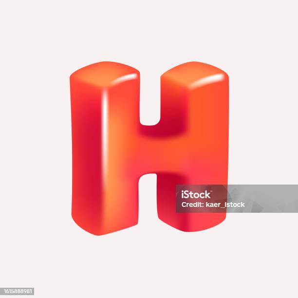 Rendu 3d Du Logo Lettre H Dans Un Style Cubique De Dessin Animé