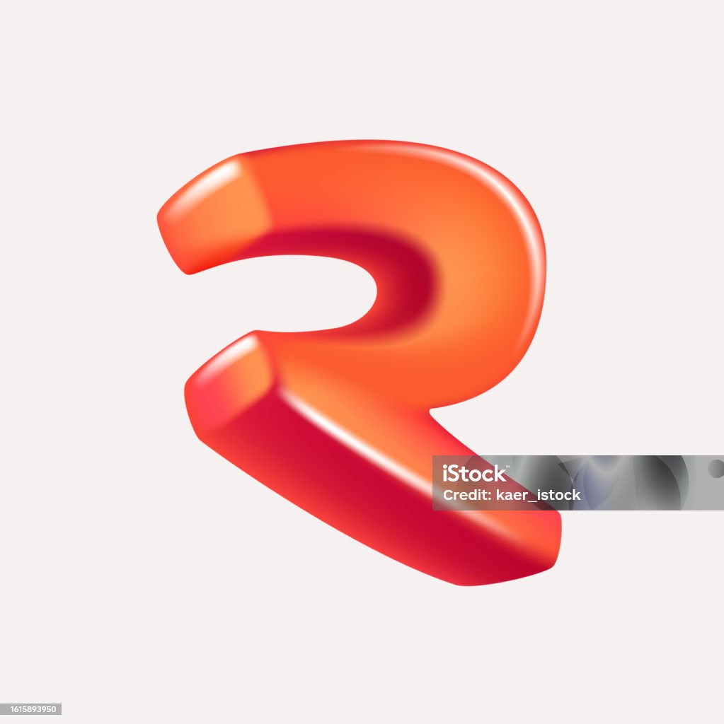 Logo Lettre R Rendu 3d Dans Le Style Cubique De Dessin Animé