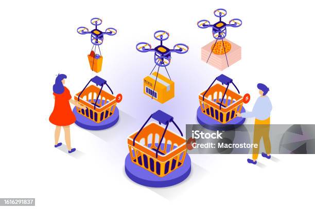 Konsep Belanja Online Dalam Desain Isometrik 3d Orangorang Memesan