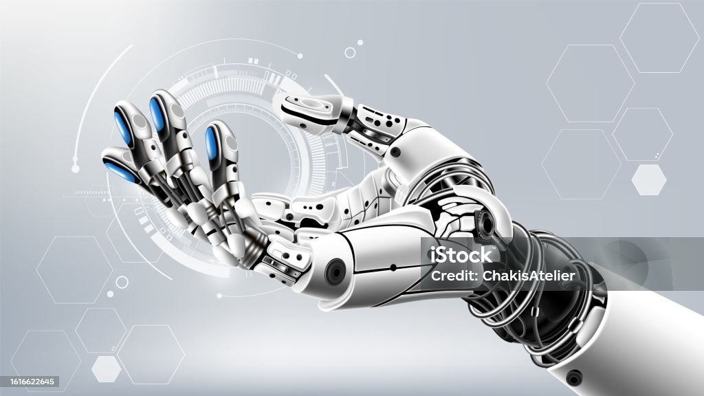 Maquette De Main De Robot Dintelligence Artificielle Sur Fond