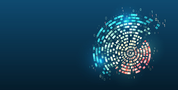 Vector Technology Background Big Data Visualization Abstract Stream