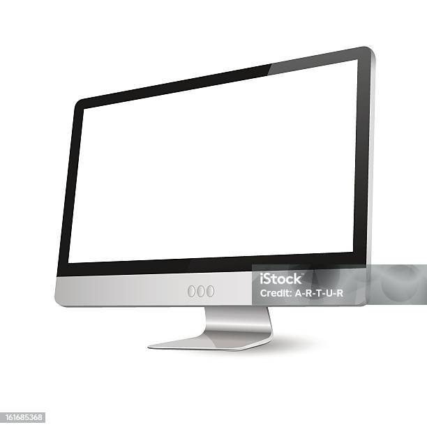 Sleek Computer Monitor Using Modern Elements In Design Stock