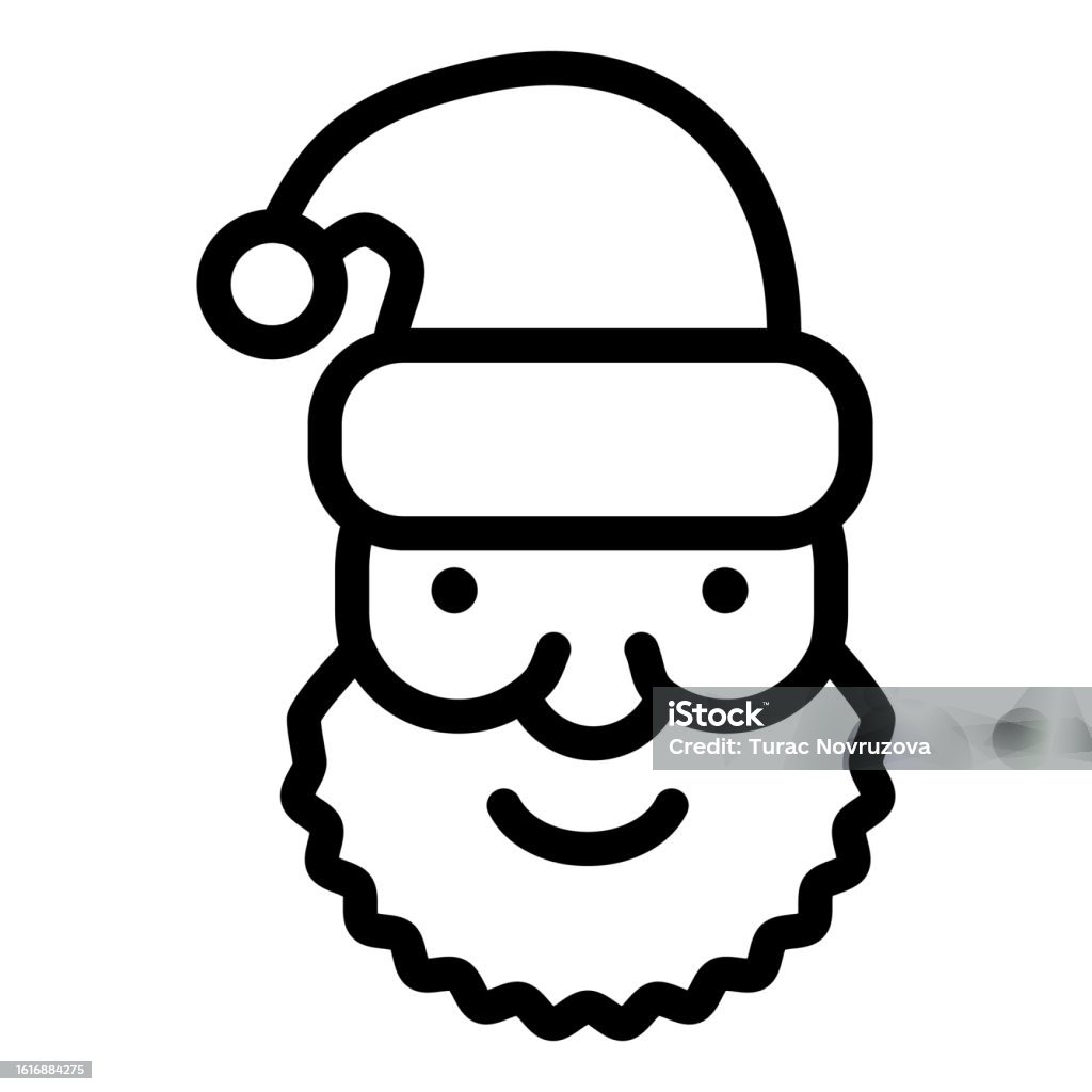 Wajah Santa Dengan Ikon Garis Topi Potret Santa Claus Dengan Janggut ... Wajah Santa Dengan Ikon Garis Topi Potret Santa Claus Dengan Janggut ...