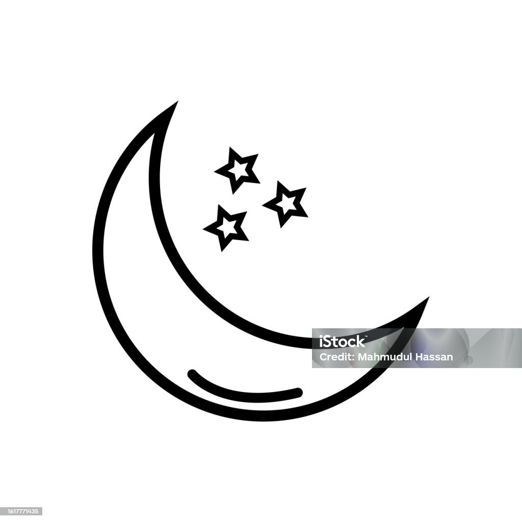 Vetores De Vetor De Símbolo De Ícone Linear Da Lua Ícone Da Lua De
