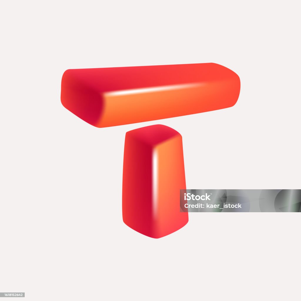 Logo Lettre T Rendu 3d Dans Le Style Cubique De Dessin Animé