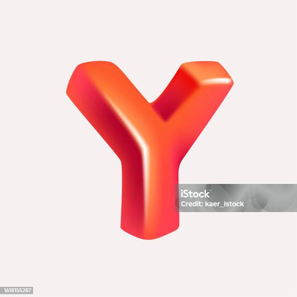 Logo Lettre Y Rendu 3d Dans Le Style Cubique De Dessin Animé