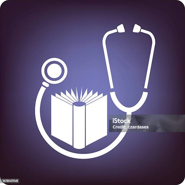 Square Illustration Of White Medical Book And Stethoscope向量圖形及更多聽診器圖片