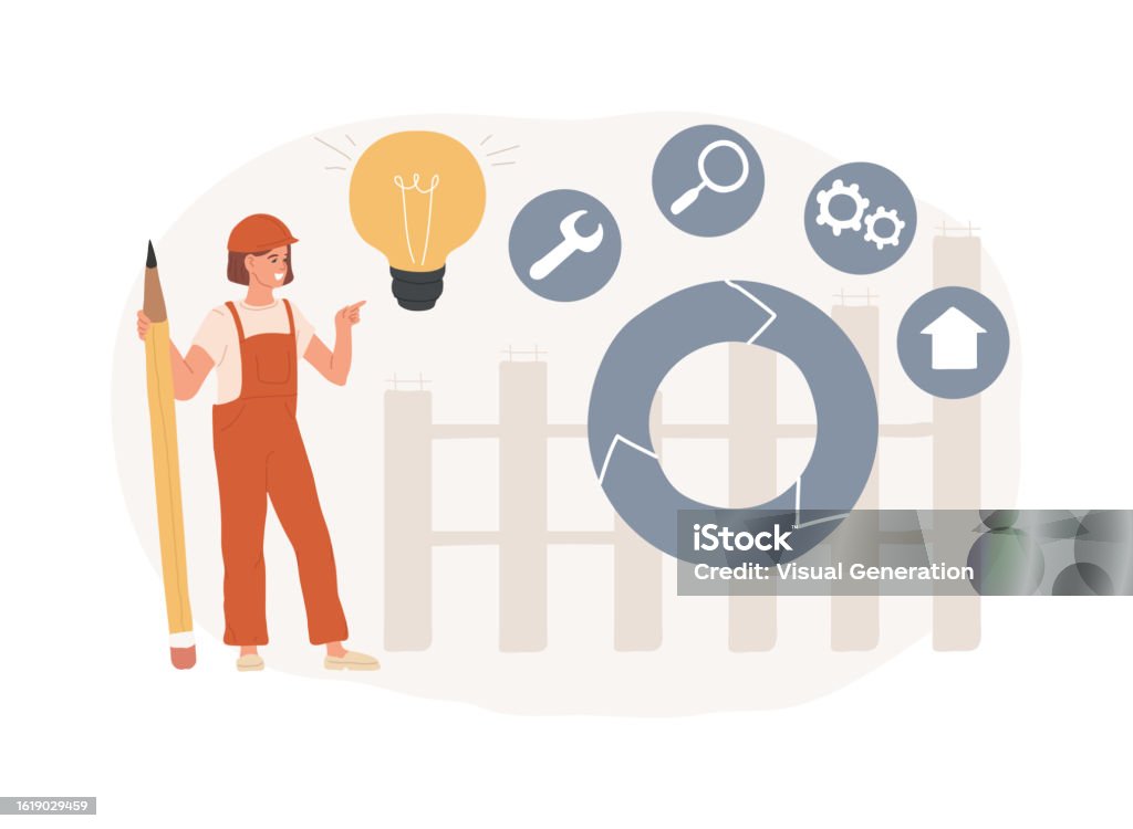 Building Information Modeling Isolated Concept Vector Illustration