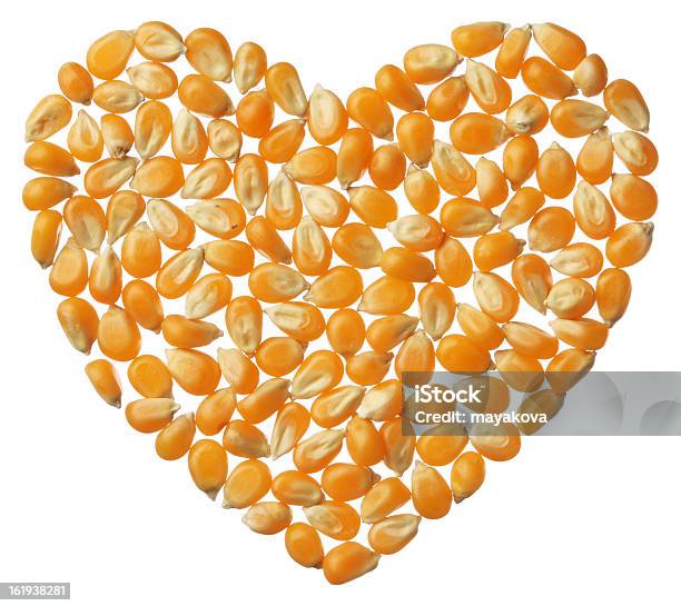 Heart Of 팝콘 Kernels 흰색 바탕에 흰색 배경 옥수수에 대한 스톡 사진 및 기타 이미지 옥수수 곡초류 스위트