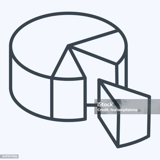 Bagan Pai Ikon Terkait Dengan Simbol Visualisasi 3d Gaya Garis Desain