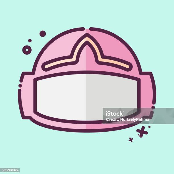 Casque Vr Icon Lié Au Symbole De Visualisation 3d Style Mbe Conception