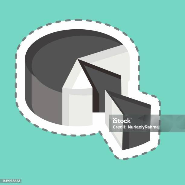 Ligne Dautocollant Coupée Diagramme Circulaire Lié Au Symbole De