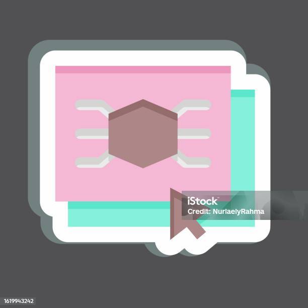 Perangkat Lunak Stiker Terkait Dengan Simbol Visualisasi 3d Desain