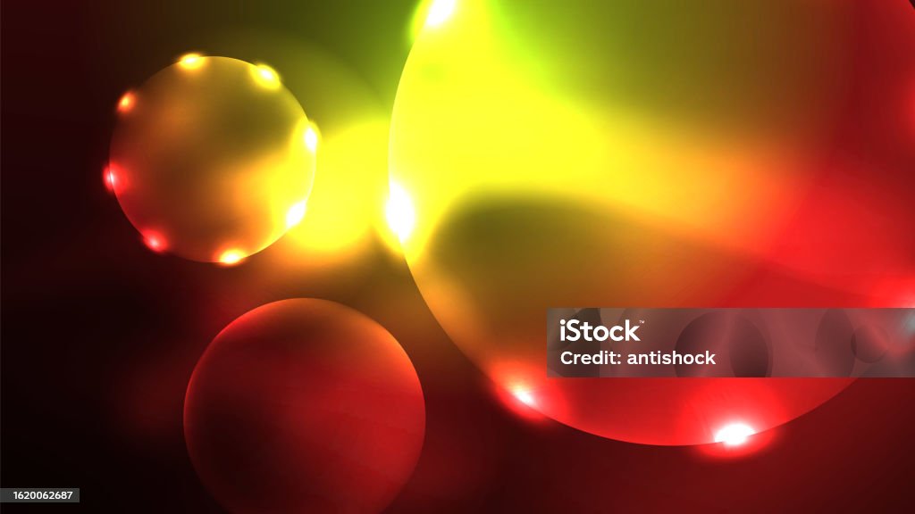 Lingkaran Bercahaya Neon Konsep Cahaya Ruang Energi Ajaib Desain